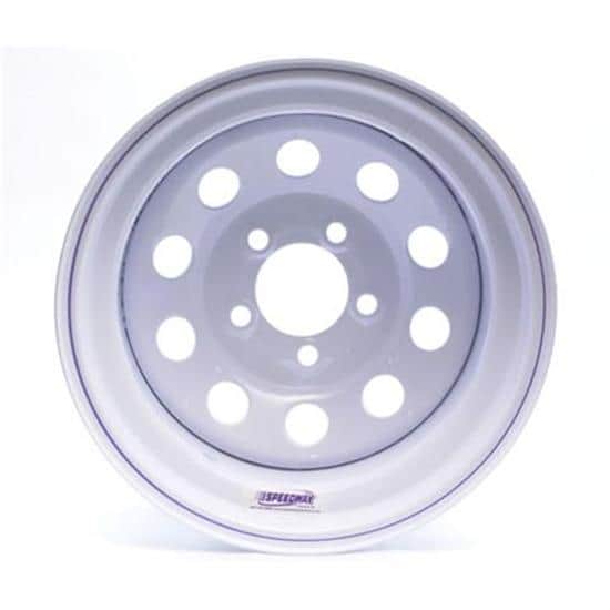 White Circle Track 15 Inch Wheel, 15x8, 5 on 5, Non-Beadlock