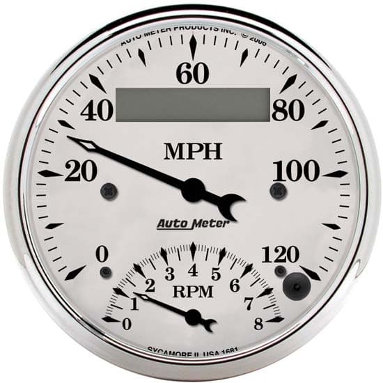 AutoMeter 1681 Old-Tyme White Air-Core Tach/Speedometer Gauge