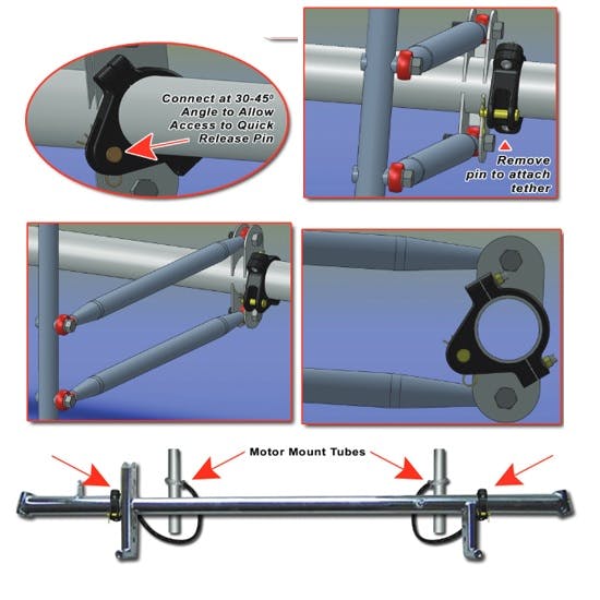 Speedway Motors Sprint Car Front Axle Tether Kit, Pair