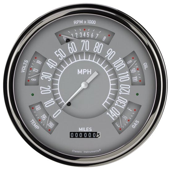 Classic Instruments Six Pack Gauge, 1949-50 Chevy