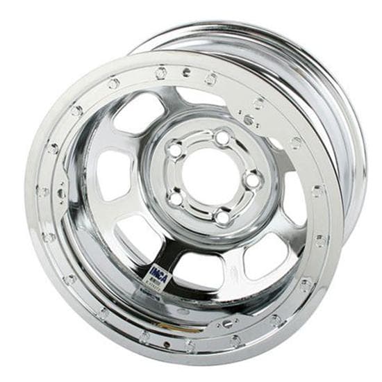 Bassett Chrome D-Hole 15 Inch Wheel, 15x8, 5 on 4-3/4, Beadlock