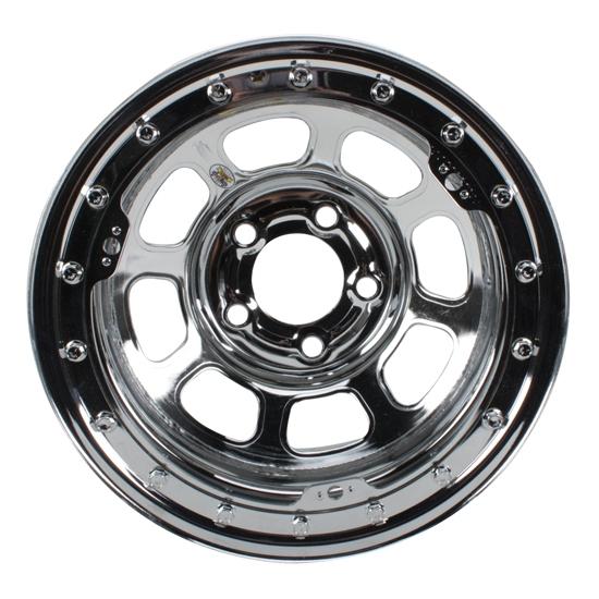 Bassett Wissota Certified 15 Inch Wheel, Beadlock, 15x8, 5 on 5, Chrome