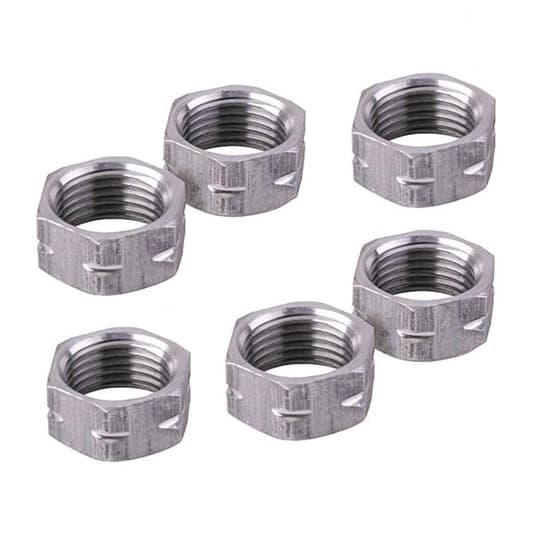 Aluminum Jam Nuts, 1/4-28 LH, Pack/6