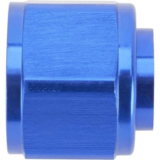 Aluminum -12 AN Flare Fitting Cap, Blue Anodized