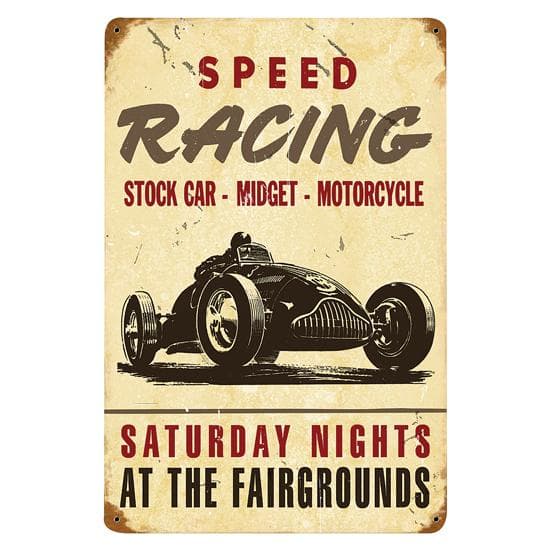 Speed Racing Vintage Tin Sign