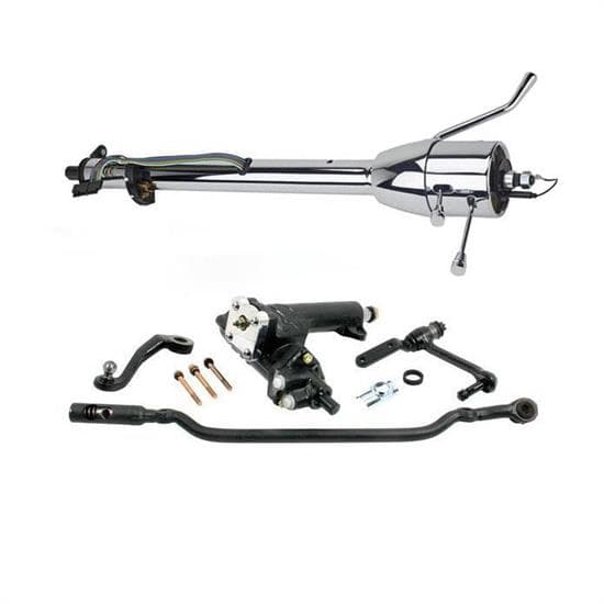 1955-56 Chevy Power Steering Conv Kit w/Chrome Tilt/Shift Column