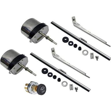 Stainless 12 Volt Electric Windshield Wiper Motors & Dual Switch