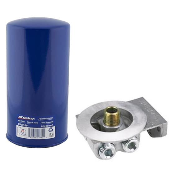 Single Remote Oil Filter Bracket & Chevy Oil Filter, 2 Quart