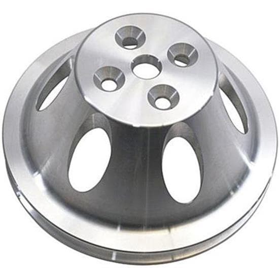 Small Block Chevy Aluminum Single Groove Pulley Set, Short Pump