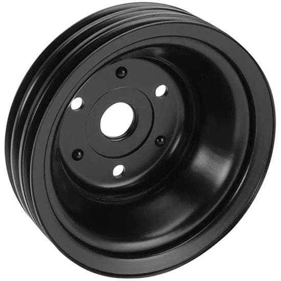 SBC Black Pulley Set, 2-Groove Upper/3-Groove Lower, Long Pump