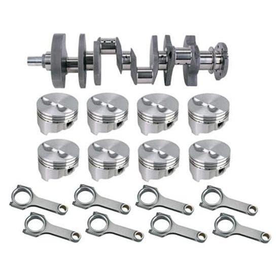 Forged Small Block Chevy Rotating Assembly, 421 Flat Top, 350 Mains, 6 Rod