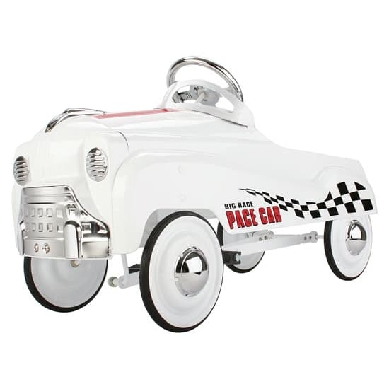 Big Race Pace Pedal Car, White