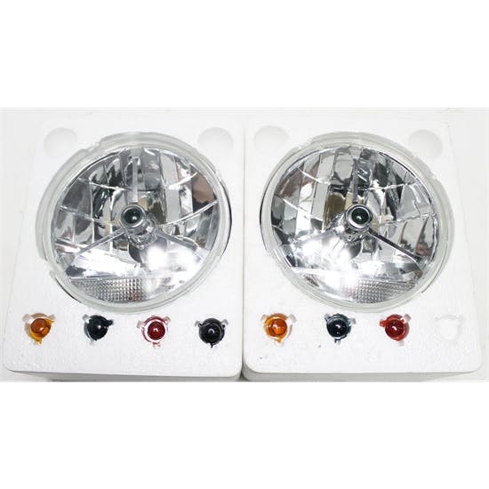 Garage Sale - Speedway 7 Inch Tri-Bar Headlights w/ Clear Turn Signal Lens