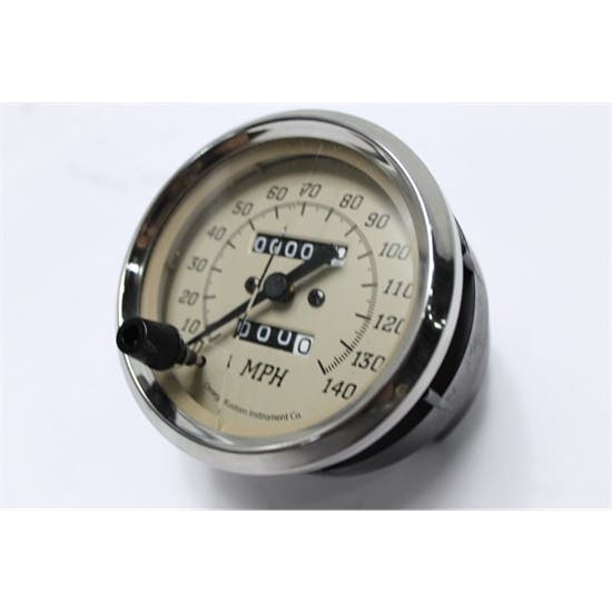 Omega Kustom Tan Mechanical Speedometer, 3-3/8