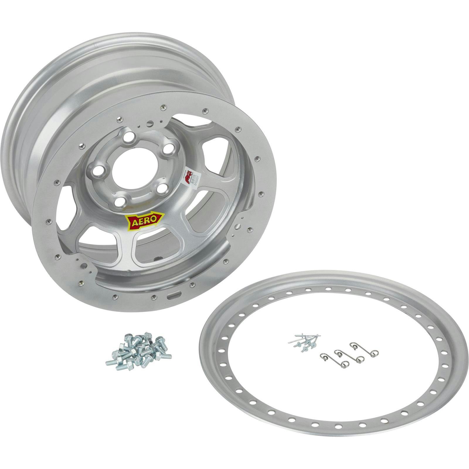 AERO 53 Series IMCA Certified 15 Inch Race Wheel, Beadlock, 5 on 5 Pattern