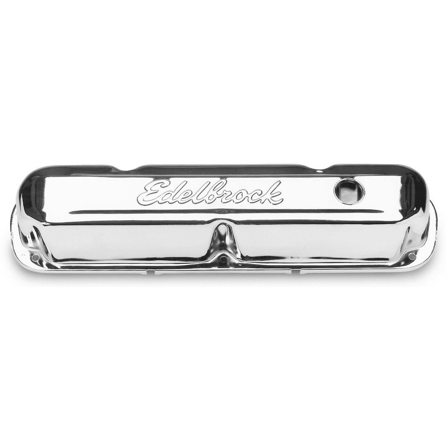 Edelbrock 4495 Signature Series Chrome Valve Cover Set, SB Mopar