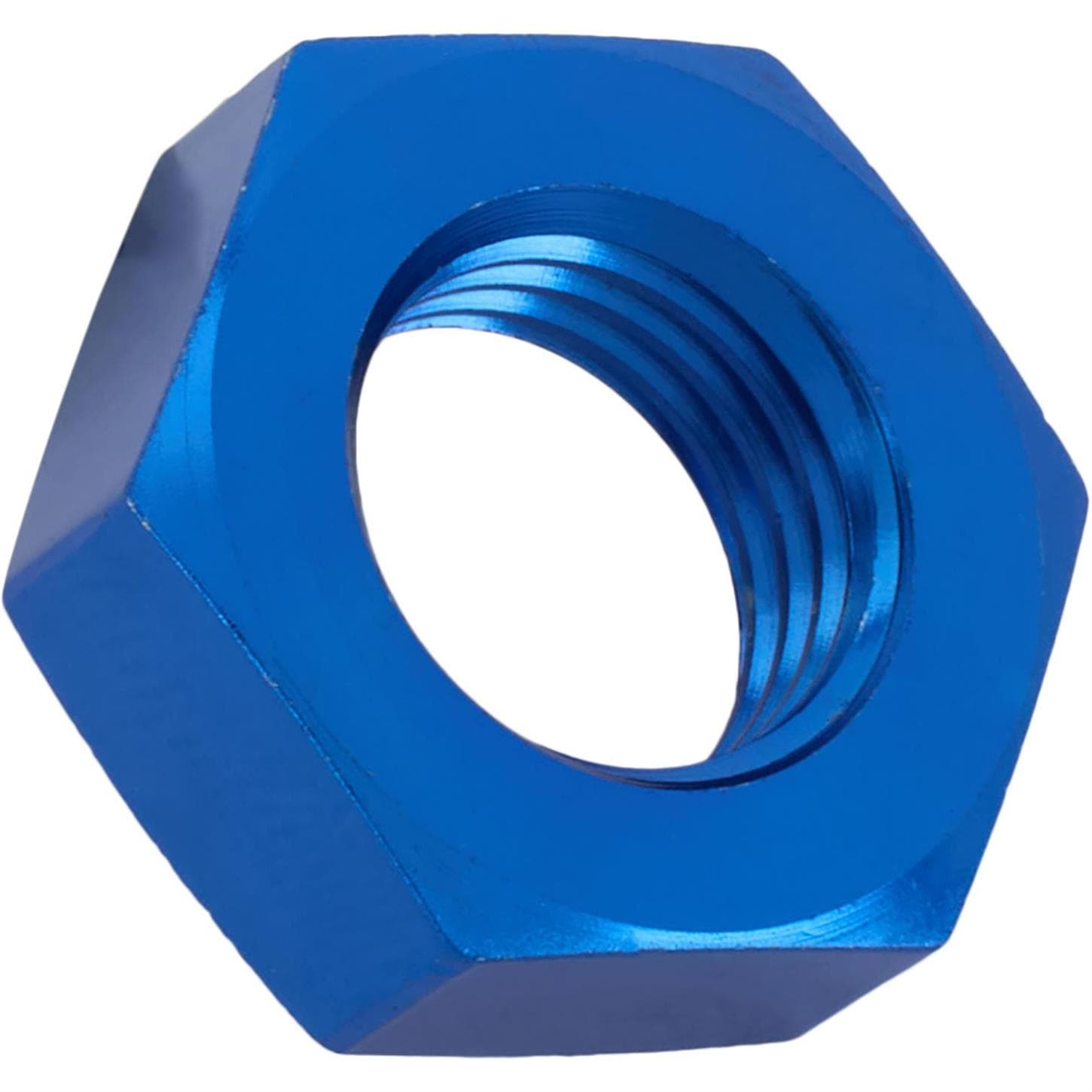 Aluminum Bulkhead Jam Nut, Blue, -4 AN