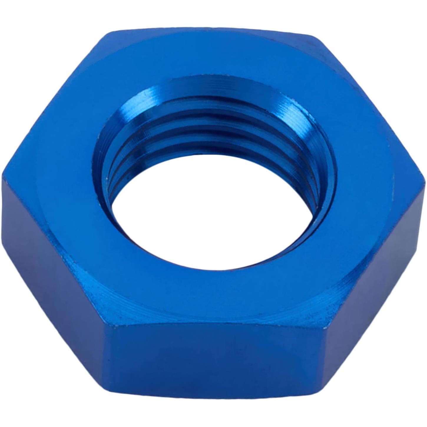 Aluminum Bulkhead Jam Nut, Blue, -4 AN