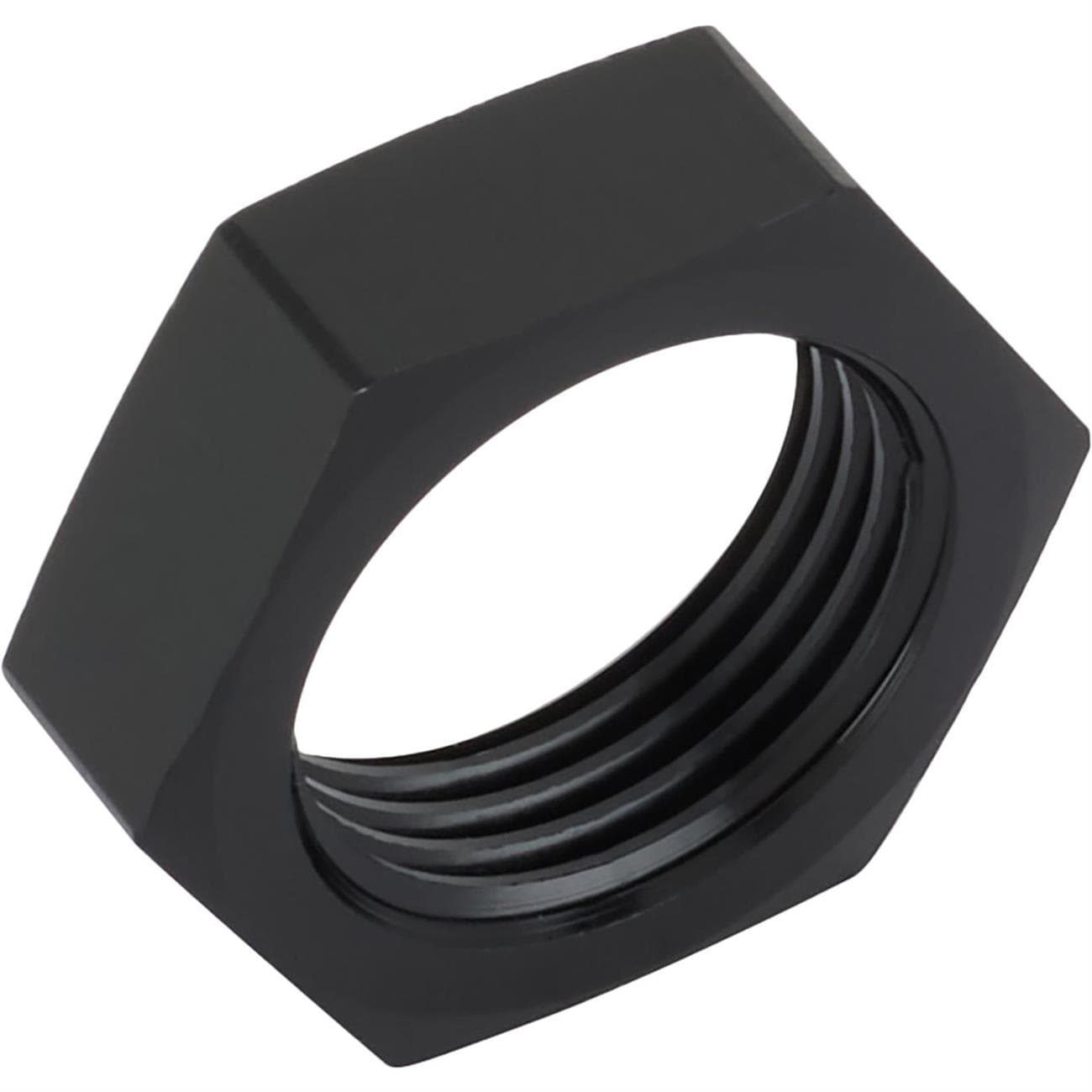 Aluminum Bulkhead Jam Nut, Black, -10 AN