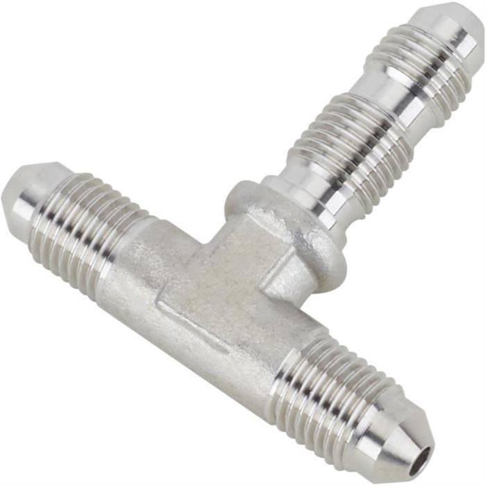 Stainless Steel -3 AN Straight Bulkhead Tee Adapter Brake Fitting