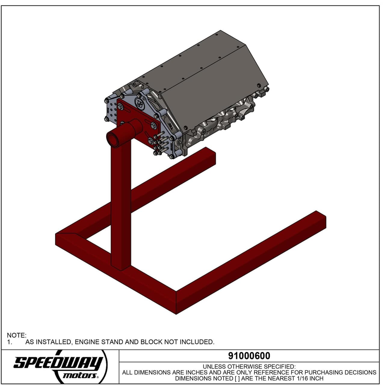 BlockDock™ Chevy Engine Stand Mounting Adapter Plate, LS/SBC/BBC