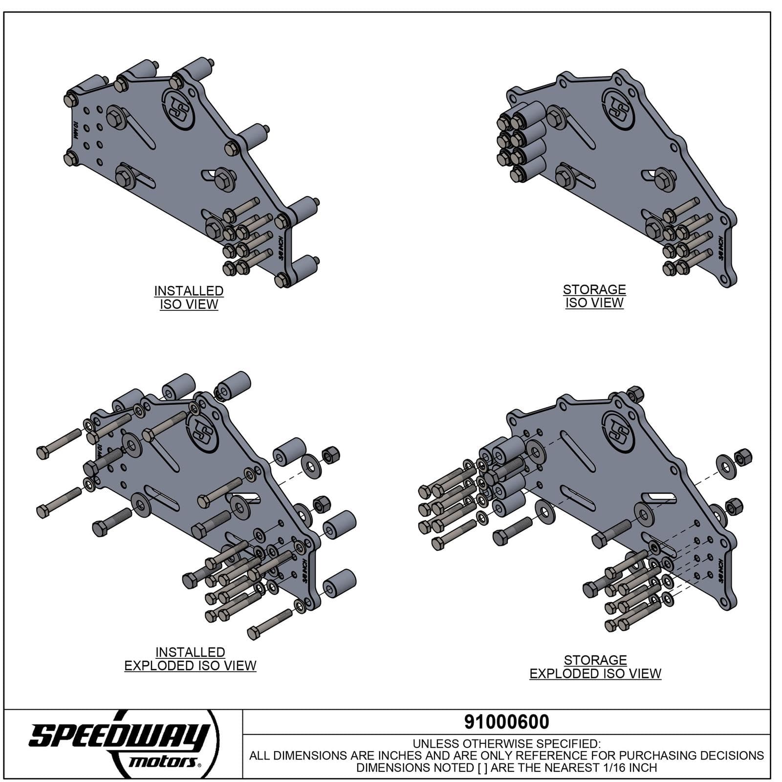 BlockDock™ Chevy Engine Stand Mounting Adapter Plate, LS/SBC/BBC