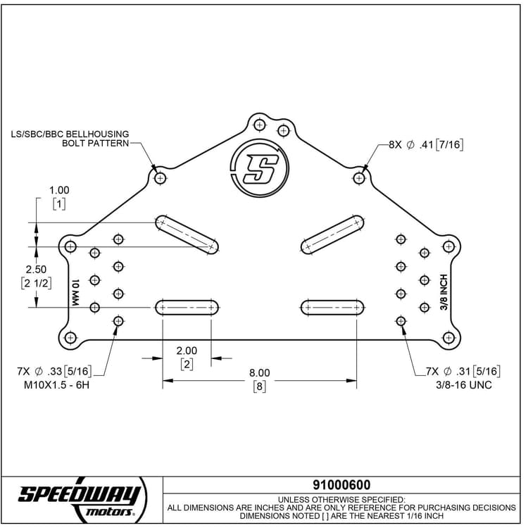 BlockDock™ Chevy Engine Stand Mounting Adapter Plate, LS/SBC/BBC