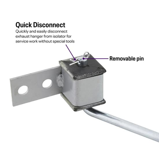 Quick-Detach Removable Exhaust Hanger, Steel