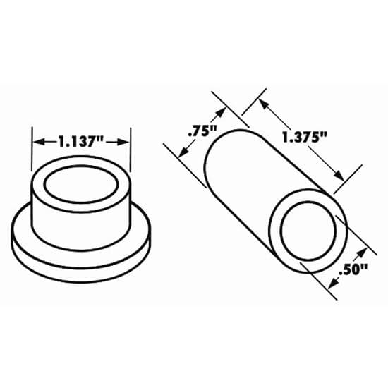 Four-Bar Rod End Plastic Bushing Kit for 1/2 Inch Bolt, Set of 8