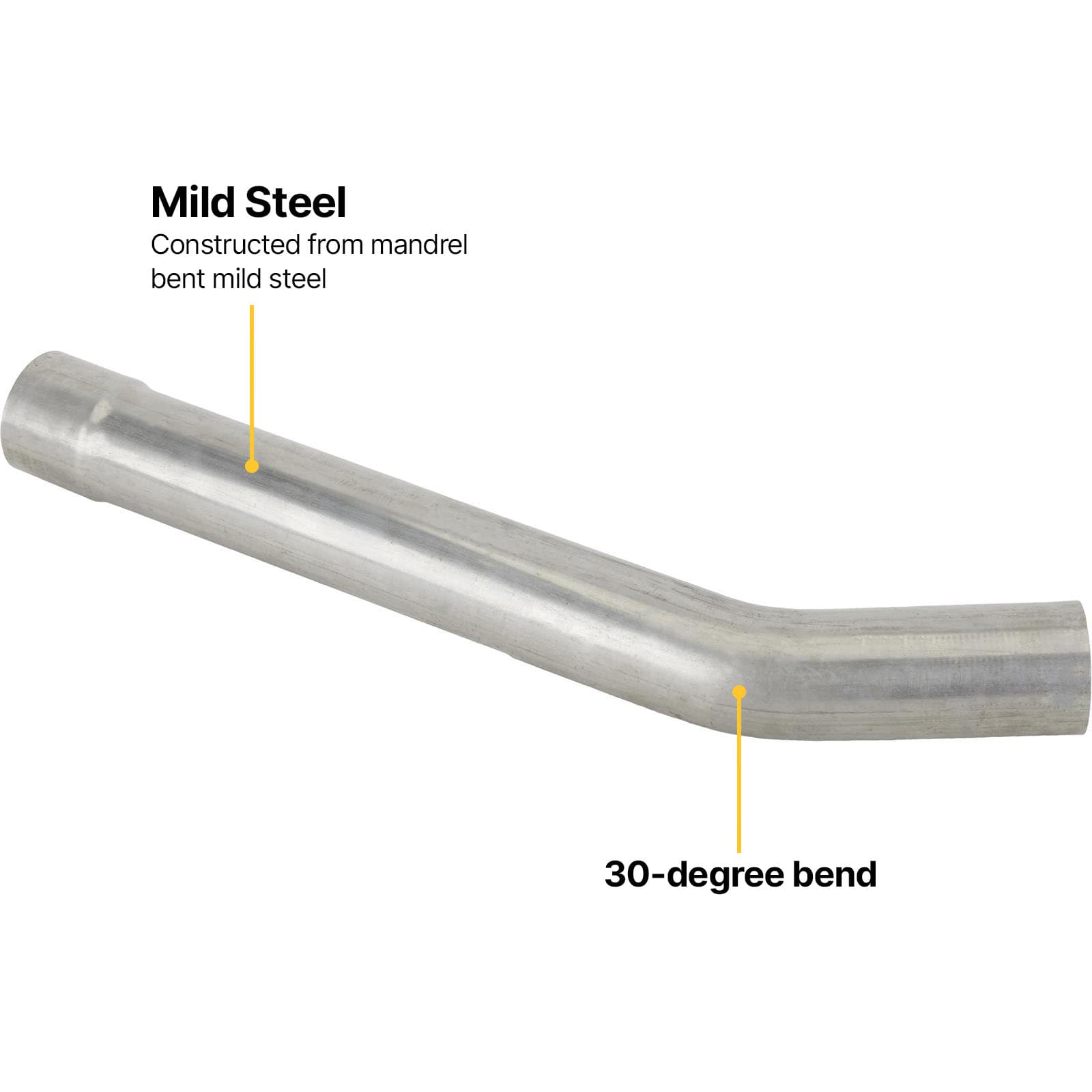 Mild Steel Exhaust Bend, 30-Degree, Long, 2-1/4-inch O.D.