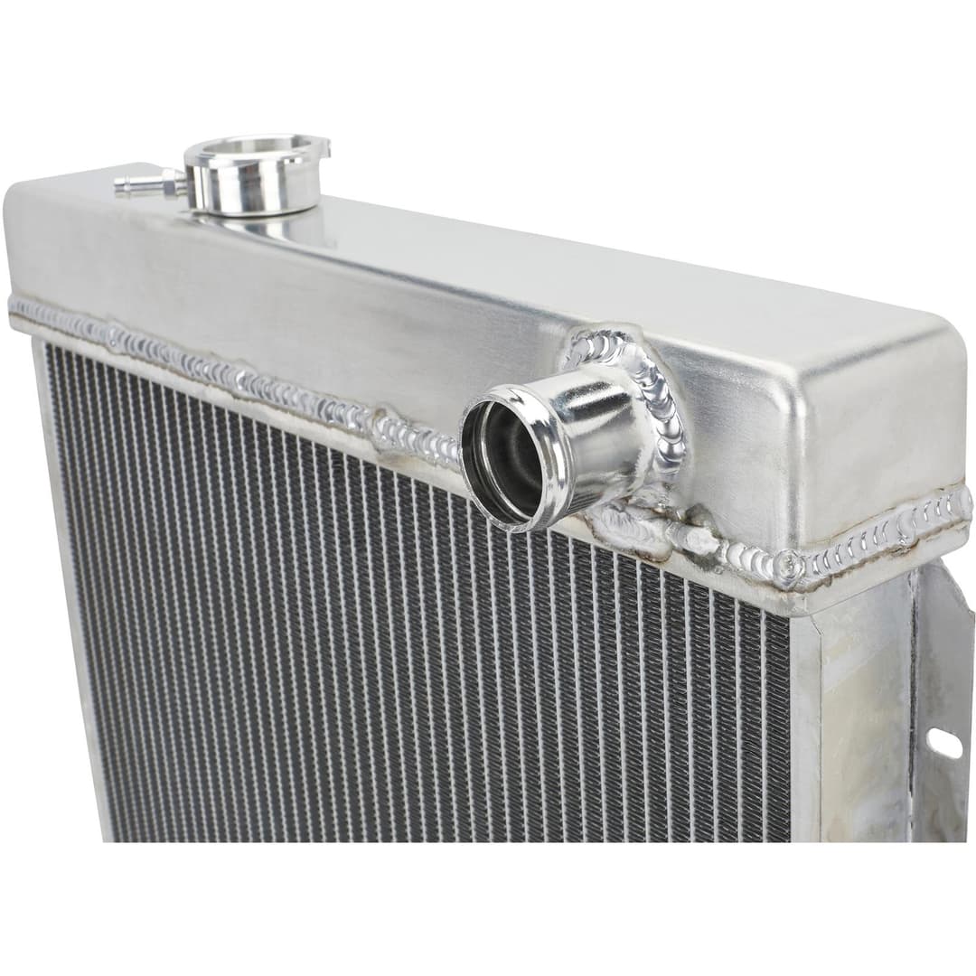 Small Universal Short Vertical Aluminum Radiator, RH w/Shroud