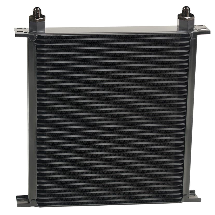 Derale 54086 Stack Plate Cooler, 40 Row, -6AN, 90 Degree Swivel