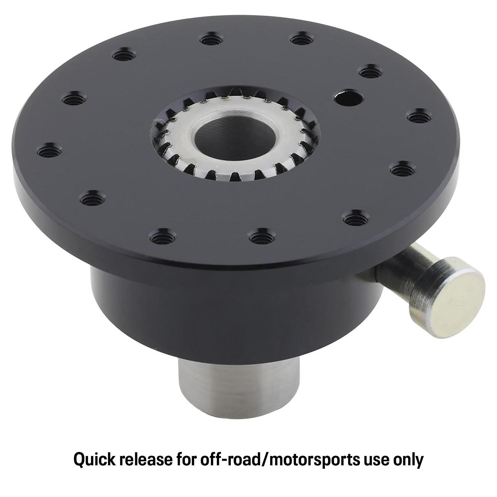 6-bolt Black Quick Release Steering Wheel Hub Splined, 5/8" shaft