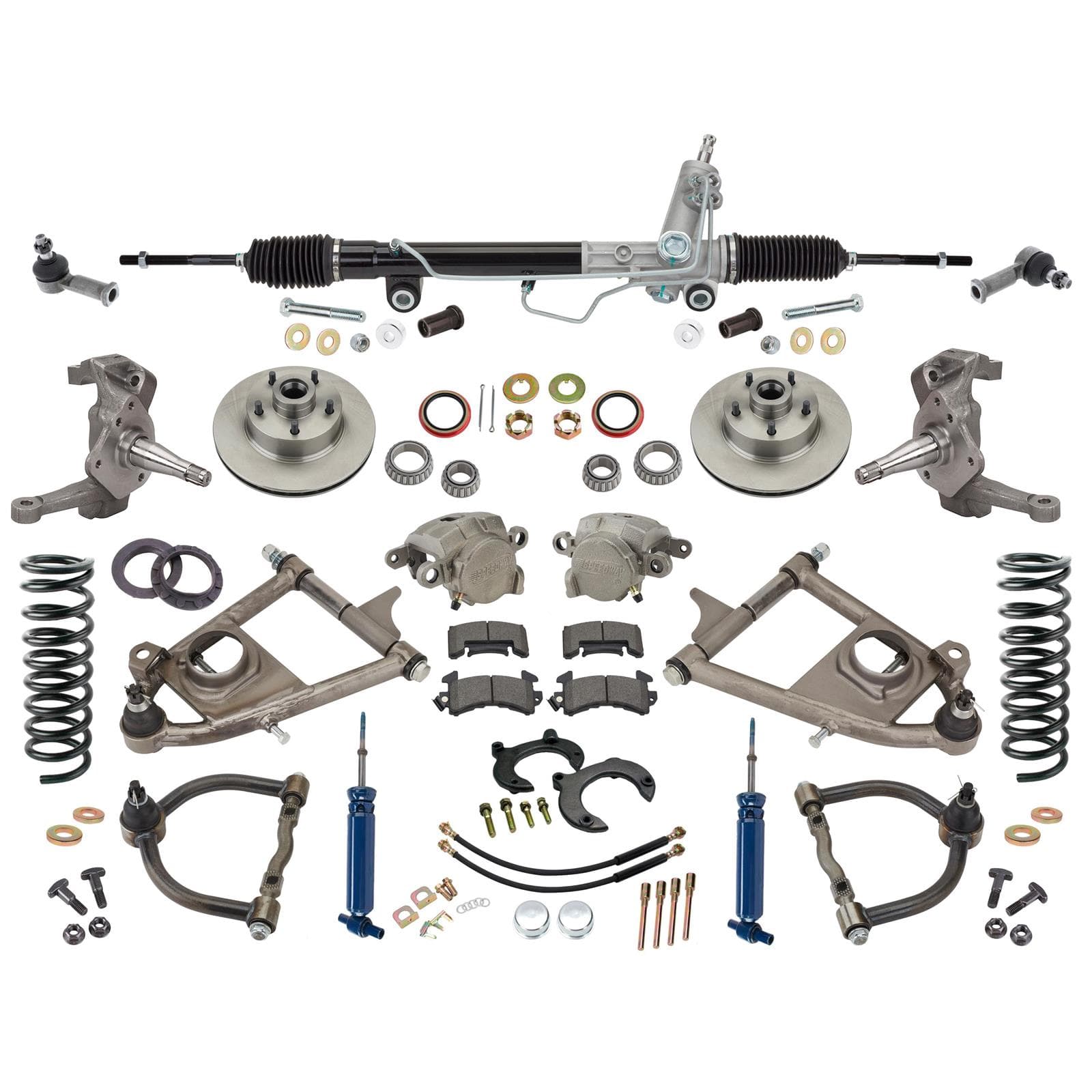 Mustang II IFS, Std. Tubular Control Arms, Stock Springs, Dropped Spindles