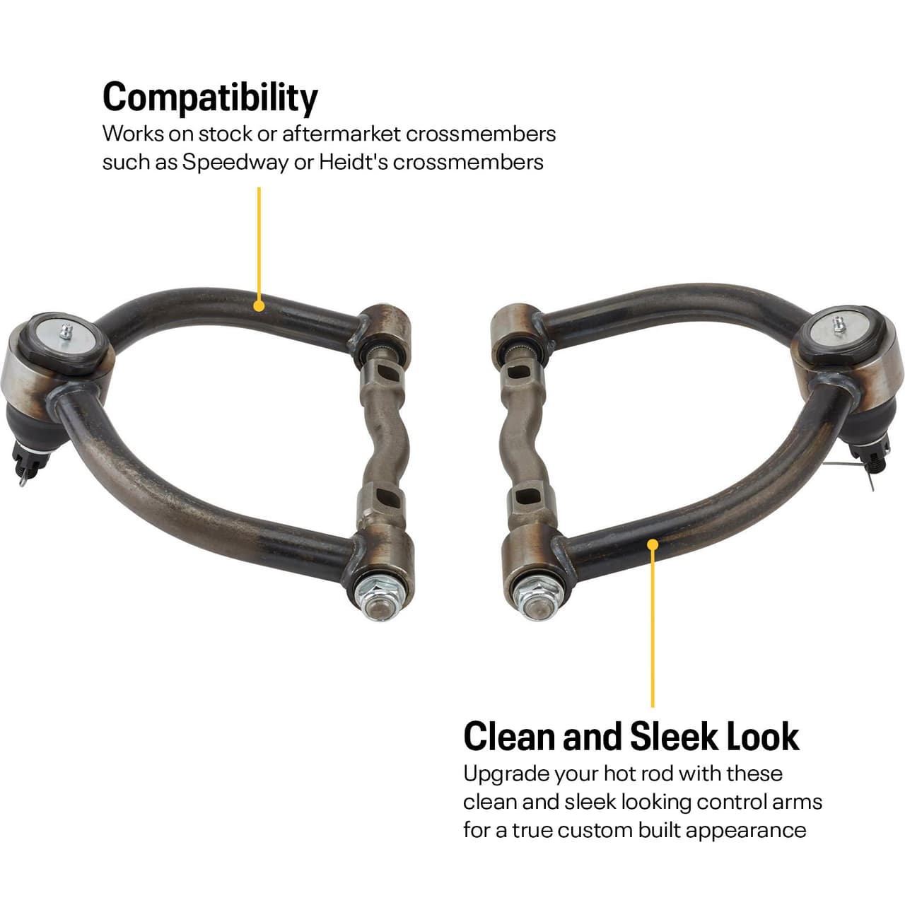 Speedway Mustang II Tubular Upper Control Arms, Stock Width, Pair