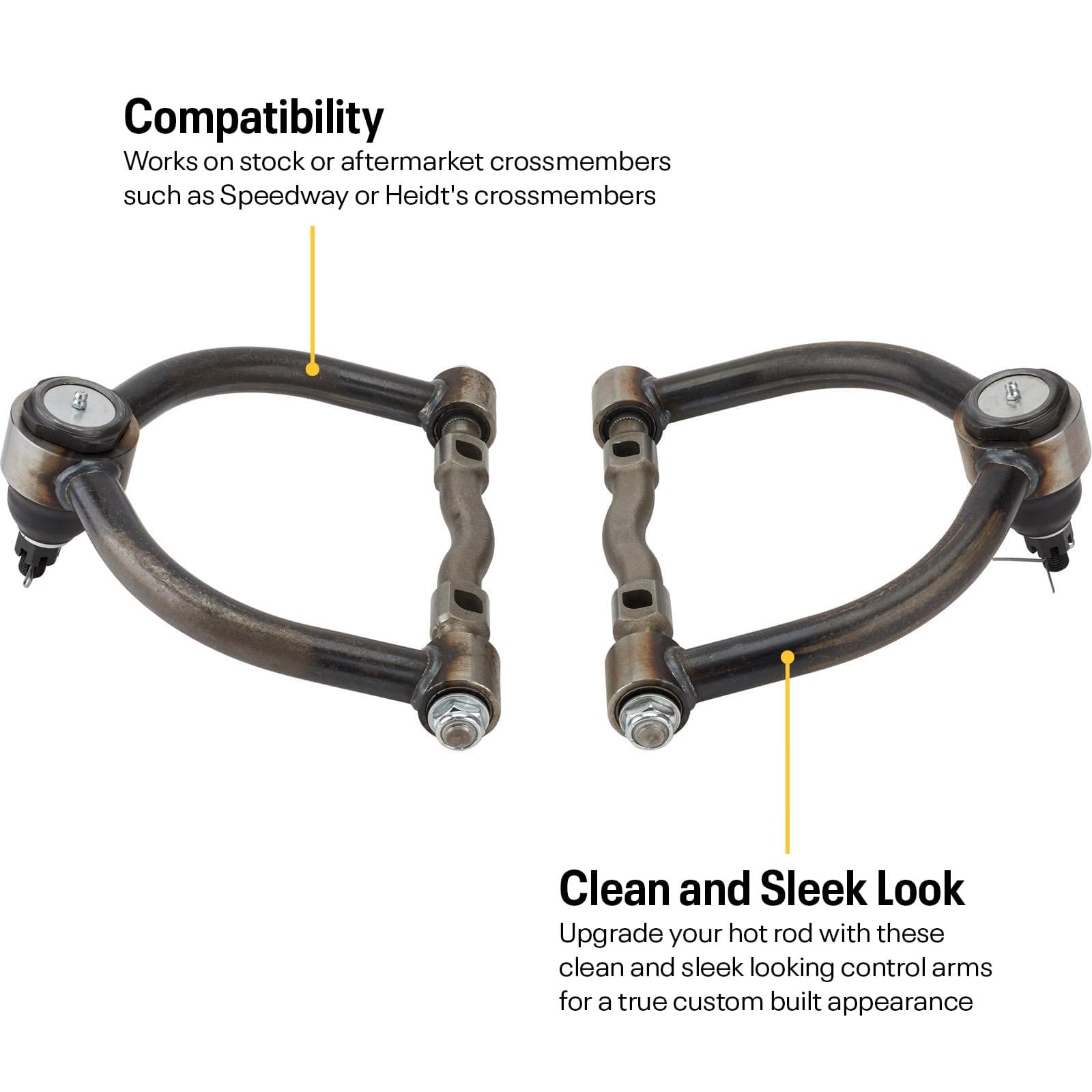 Speedway Mustang II Tubular Upper Control Arms, Stock Width, Pair