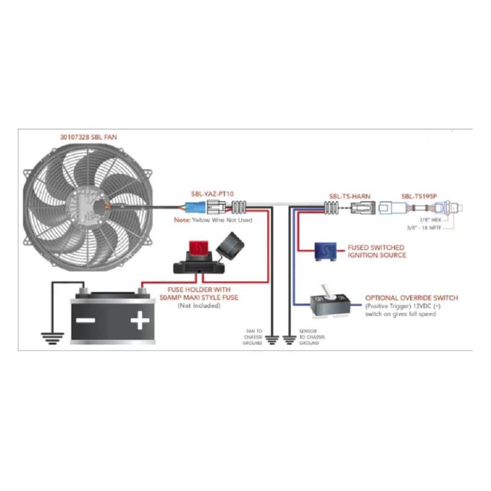 SPAL Plus Series Curved Blade Electric Fan, 16 Inch w/Install Kit