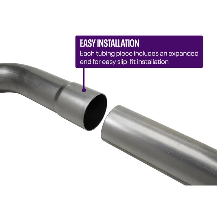 2.25 Inch Dual Exhaust X-Pipe System with Mufflers, Mild Steel