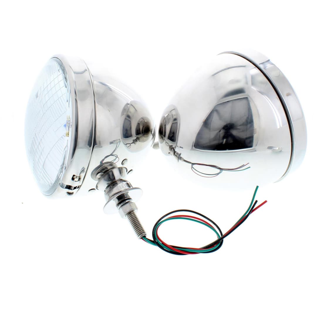 Stainless Steel Dietz Type Headlights and Conduit Set, 12 Inch