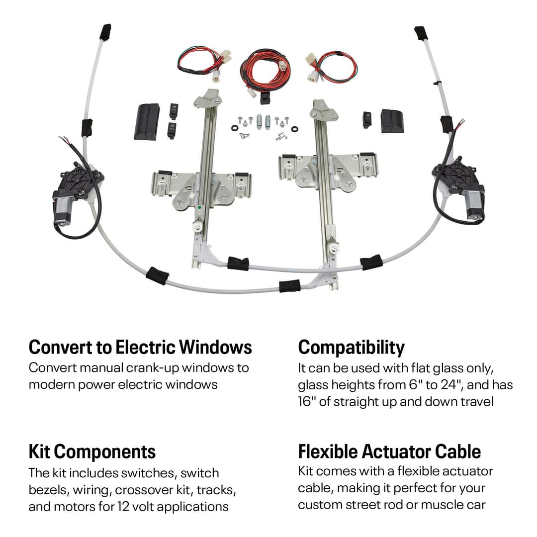 Universal 2 Door Power Window Conversion Kit