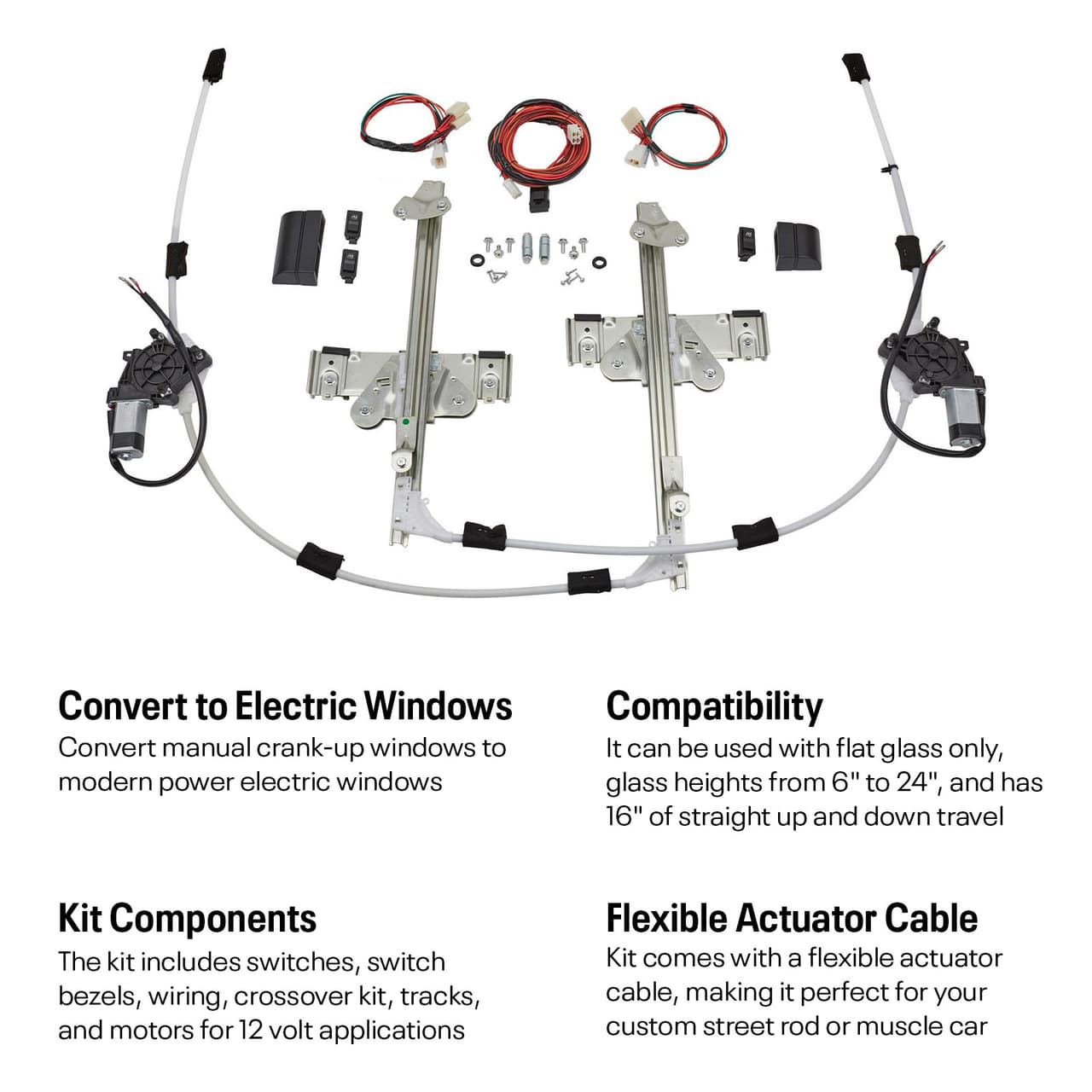 Universal 2 Door Power Window Conversion Kit