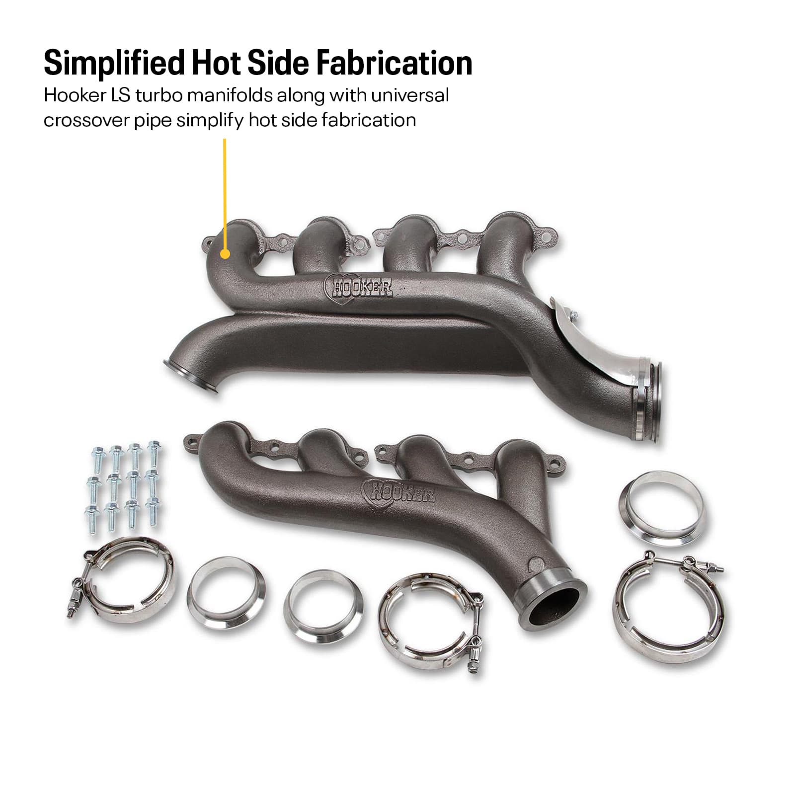 LS Swap Single Turbo Kit Hot Side, Universal Crossover, 67mm