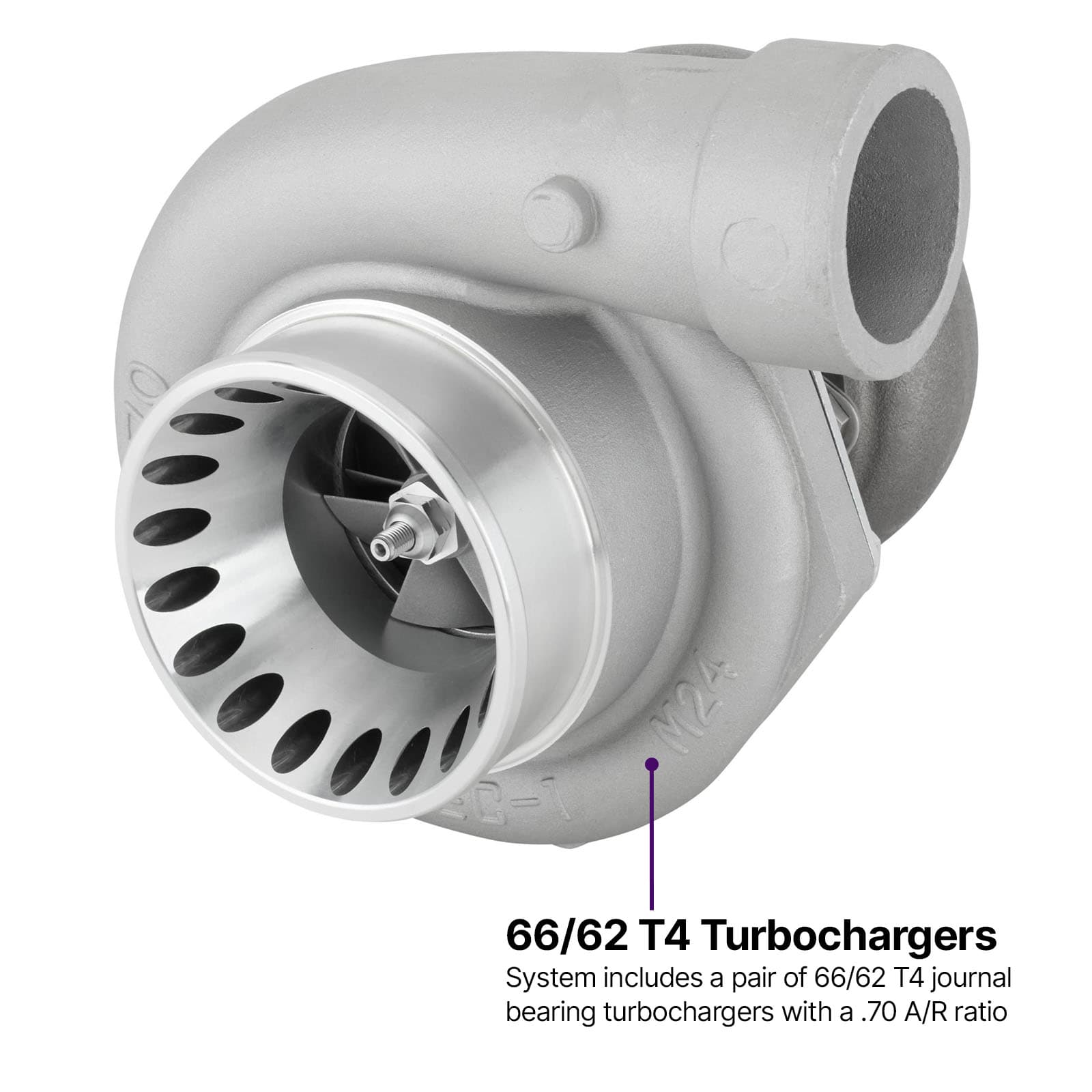 SBC Twin-Turbo Kit, W/ 66mm T4 Turbos, Headers, Hot/Cold Pipes