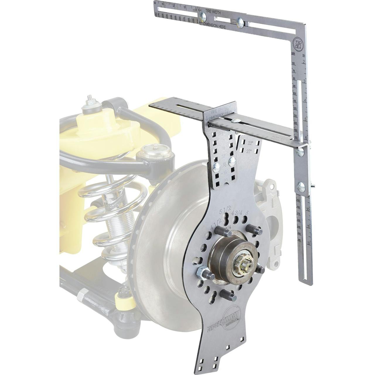 WheelWise® 5-Lug Wheel Fitment Tool w/ Tire Size Attachment