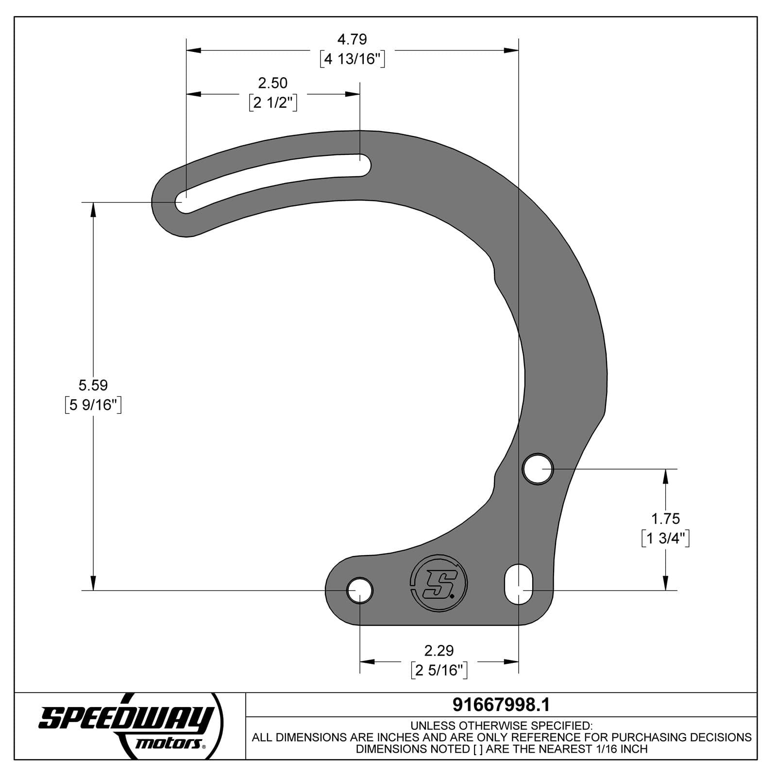 High Mount Alternator Bracket for Mini Race Alternator, SBC