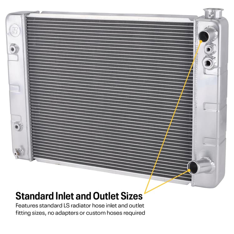 WindChill™ Universal LS 3-Row Aluminum Radiator w/ Cooler, Plain