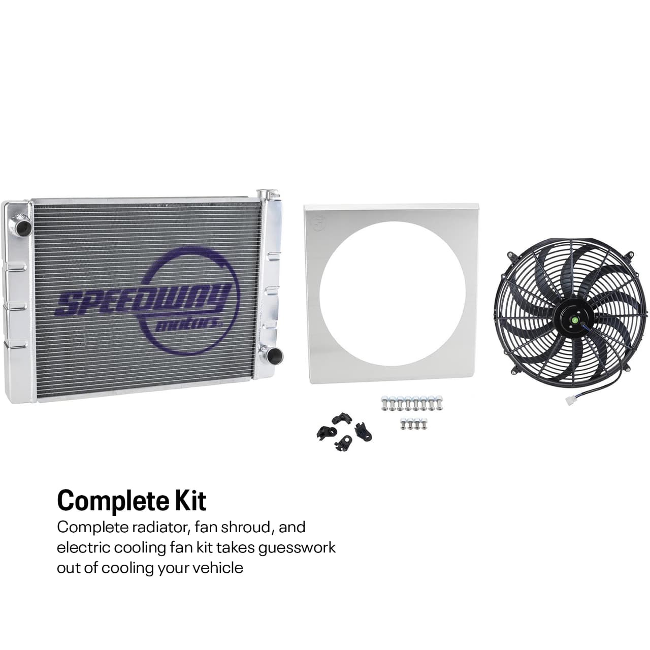 Single Pass Aluminum Radiator, Shroud, and Electric Fan Kit