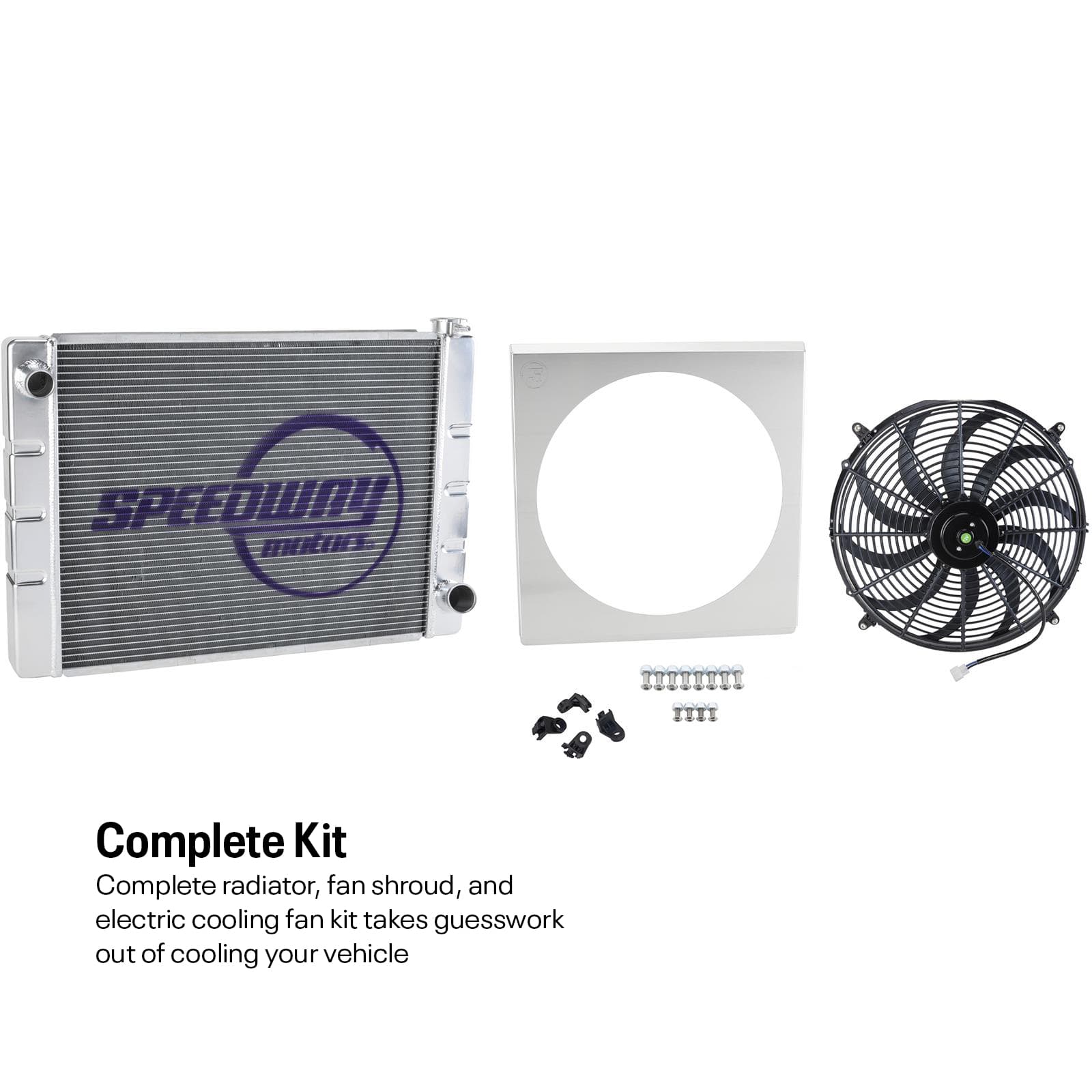 Single Pass Aluminum Radiator, Shroud, and Electric Fan Kit
