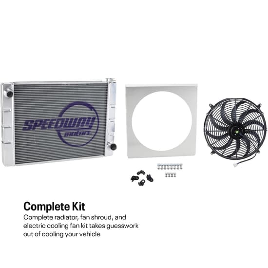 Single Pass Aluminum Radiator, Shroud, and Electric Fan Kit