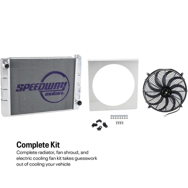 Single Pass Aluminum Radiator, Shroud, and Electric Fan Kit